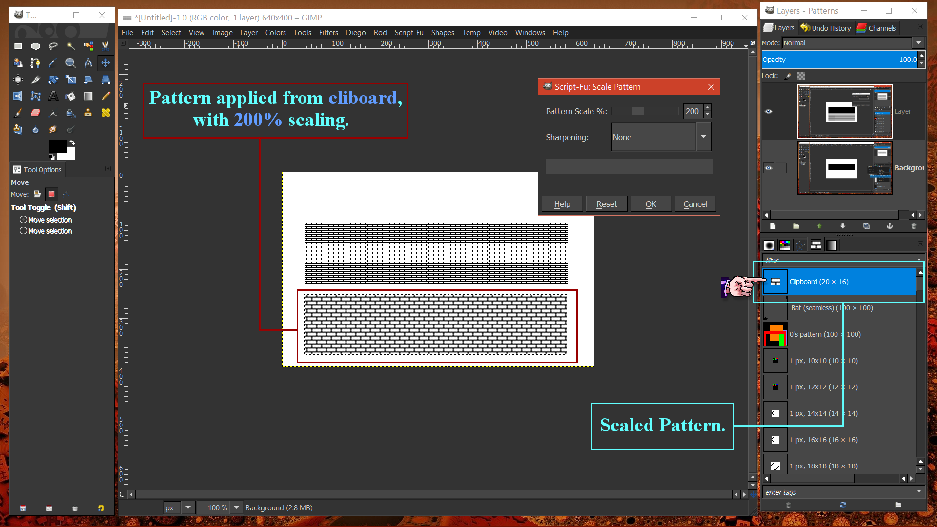 Need advice on pattern scaler[SOLVED] • GIMP Chat
